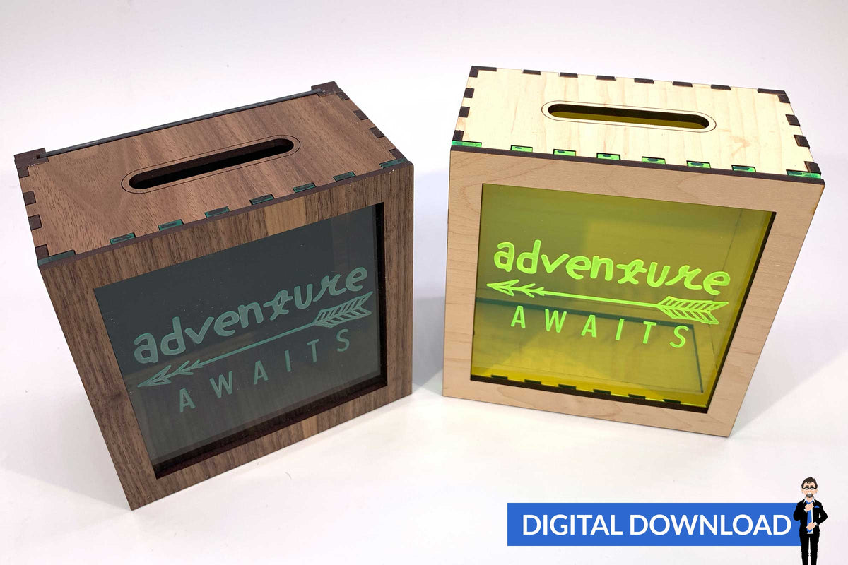 Bank with Sliding Lid (2 Versions) – Big Blue Laser Designs