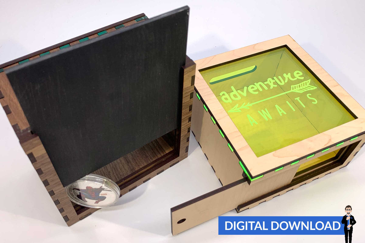 Bank with Sliding Lid (2 Versions) – Big Blue Laser Designs