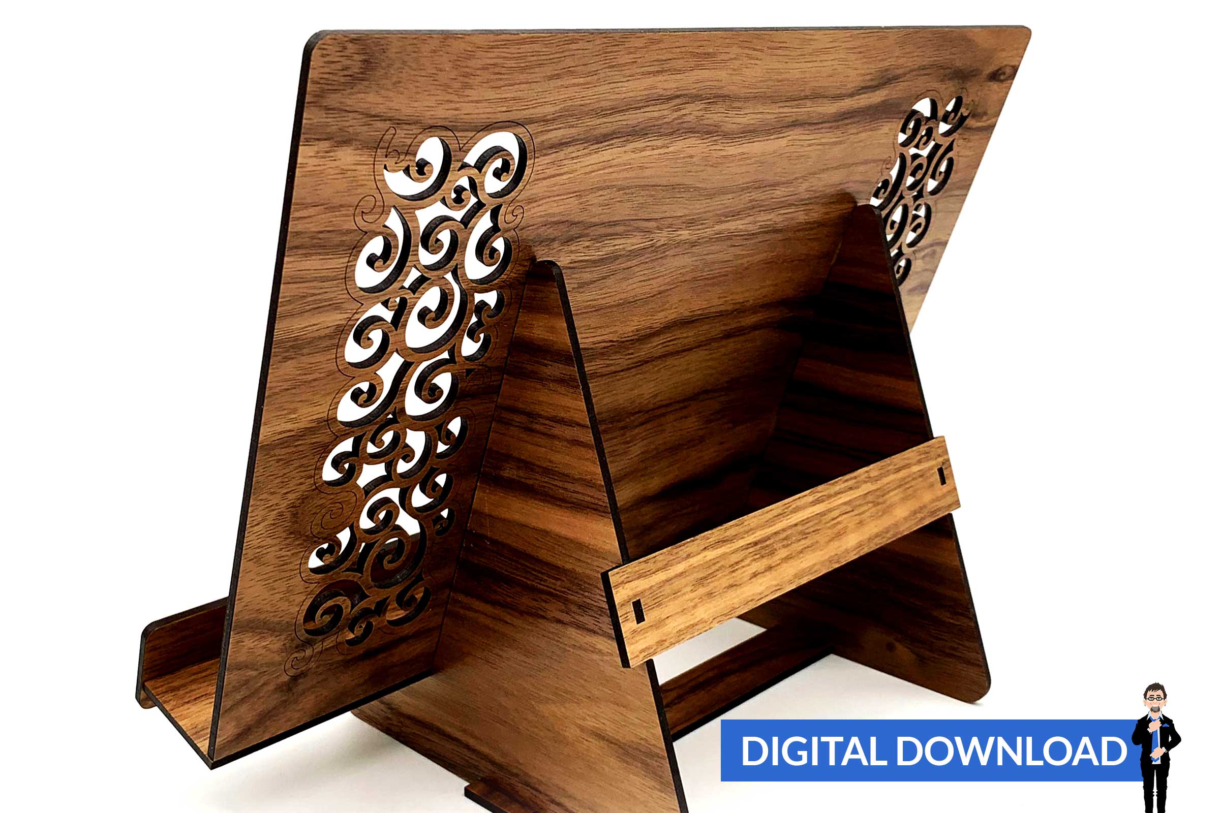 Book or iPad Stand – Big Blue Laser Designs