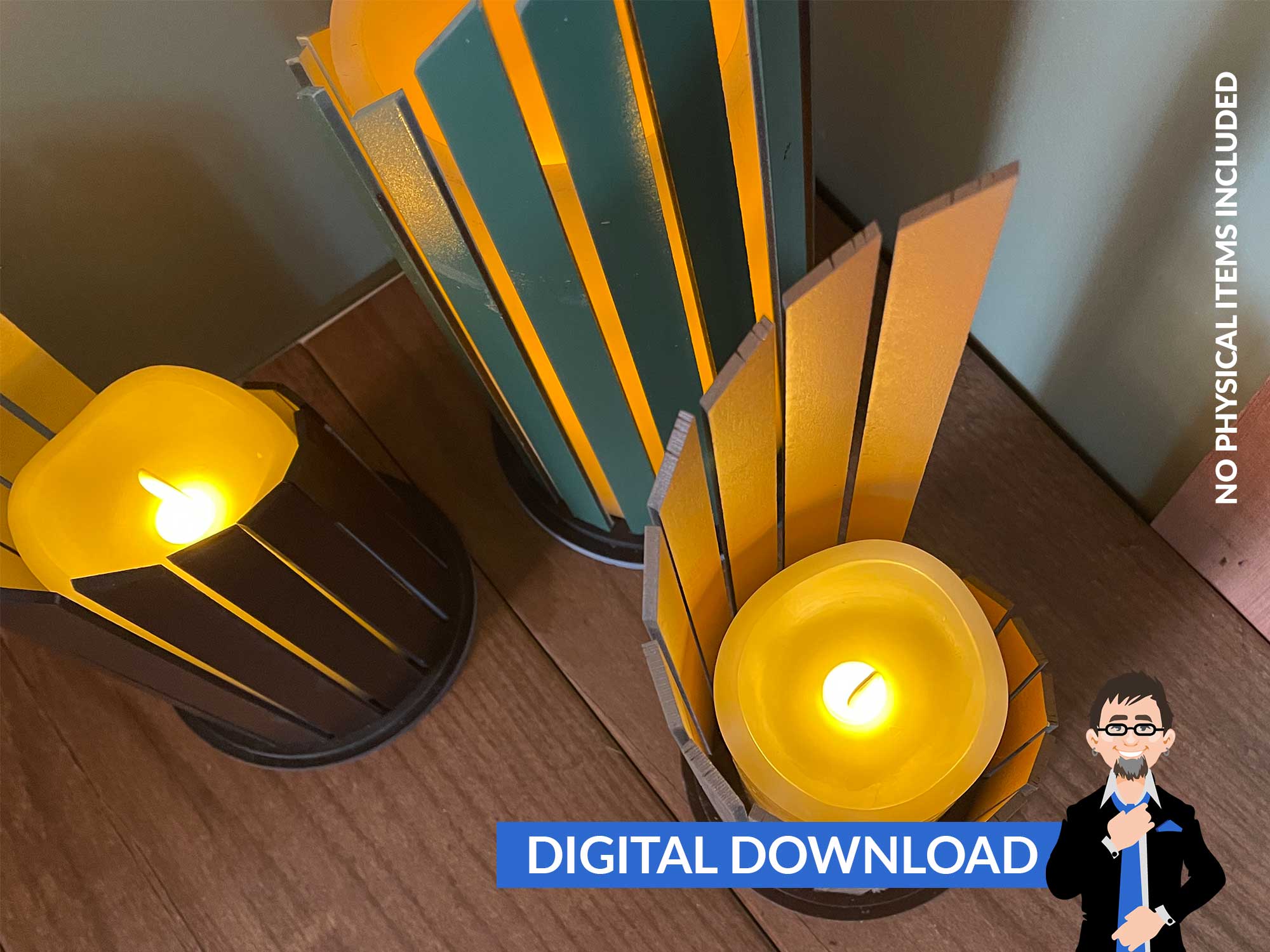 Art Deco Style Cascading Candle Lamps (2 Sizes) – Big Blue Laser Designs