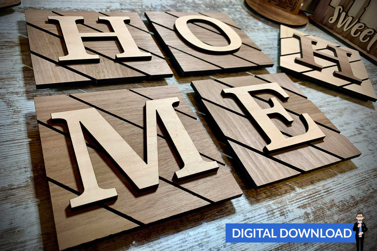Home Tiled Sign – Big Blue Laser Designs