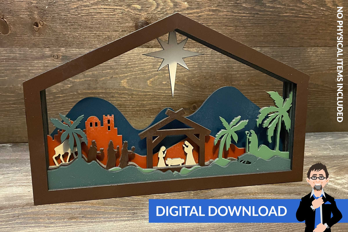 8-Layered Nativity Scene – Big Blue Laser Designs