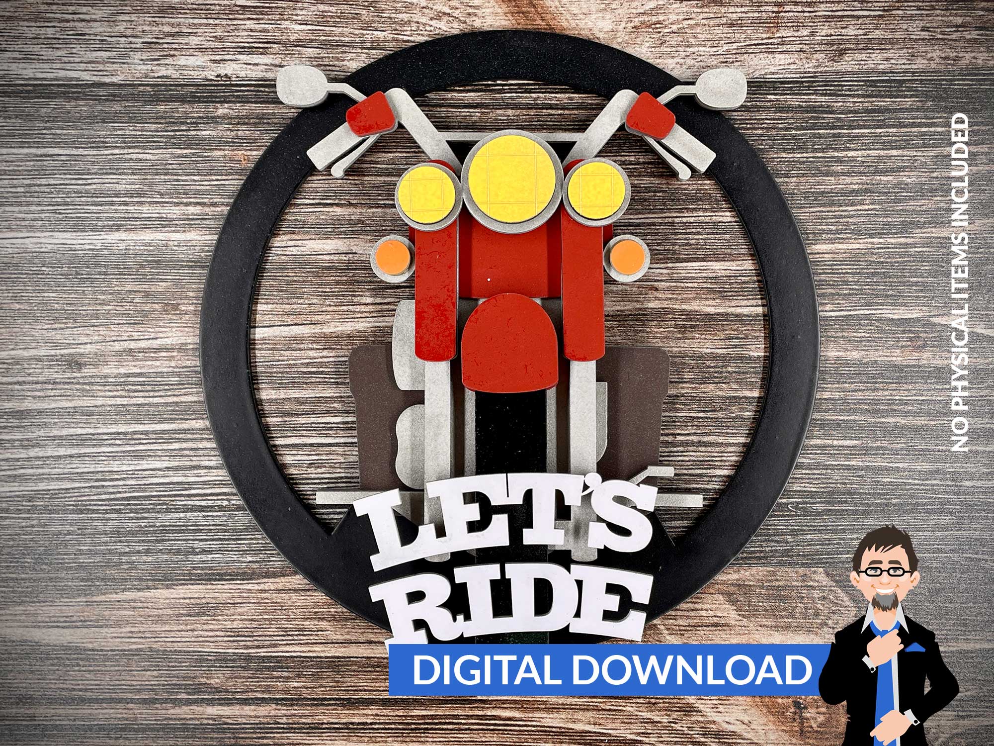 Layered Motorcycle – Big Blue Laser Designs