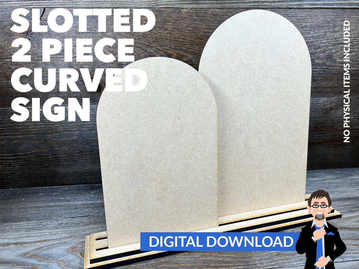 2-Piece Slotted Curved Stand – Big Blue Laser Designs