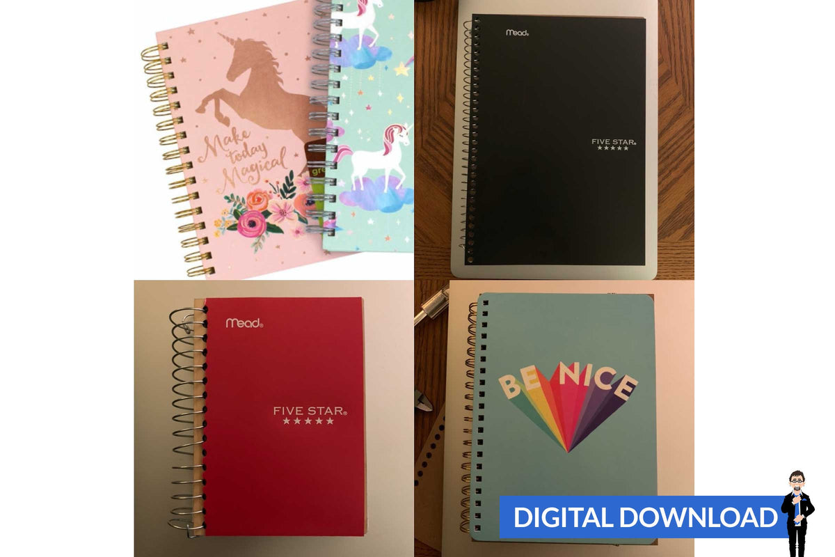 Spiral Notebook Cover Templates (4) – Big Blue Laser Designs