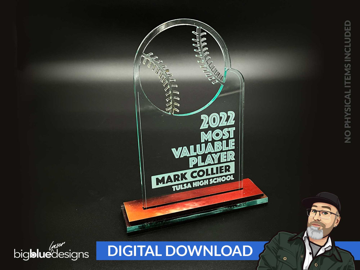 Baseball Award with Layered Base – Big Blue Laser Designs